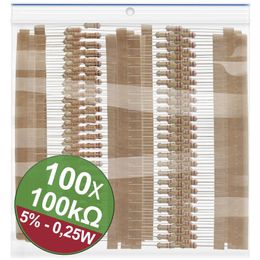 22P077 22P077 Kohleschicht-Widerstand Sortiment 100 kΩ axial bedrahtet 0.25 w 5 % 1 Set - Quadrios