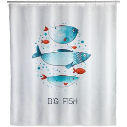 Duschvorhang Big Fish, Textil (Polyester), 180 x 200 cm, waschbar, Mehrfarbig, Polyester mehrfarbig - mehrfarbig - Wenko