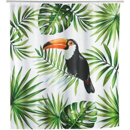 Duschvorhang Tucan, Textil (Polyester), 180 x 200 cm, waschbar, Mehrfarbig, Polyester mehrfarbig - mehrfarbig - Wenko