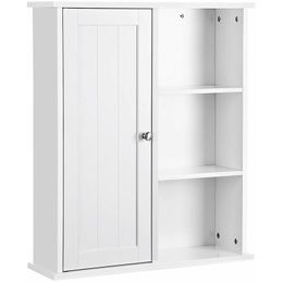 Vasagle Hängeschrank Wandschrank Badschrank Küchenschrank Regal Aufbewahrung mit Tür und Einlegeboden Weiß 60 x 71 x 18cm von Songmics BBC20WT - Weiß