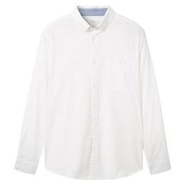 Tom Tailor Herren Oxford Hemd, weiß, Uni, Gr. XL