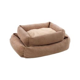 Flamingo Tierbett Hundebett Colette rechteckig taupe