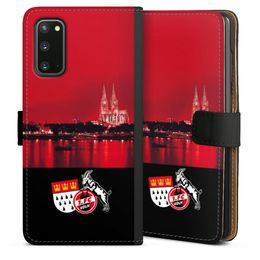 DeinDesign Galaxy S20 Handy Klapph&uuml;lle Handyh&uuml;lle aus Kunst Leder schwarz Flip Case Official Licensed Product 1. Fc K&ouml;ln Skyline Sideflip mit Lasche