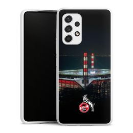 DeinDesign Galaxy A53 5G Handy Silikon H&uuml;lle Case wei&szlig; Handyh&uuml;lle Official Licensed Product Stadium 1. Fc K&ouml;ln Silikon Case