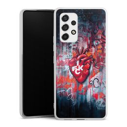 DeinDesign Galaxy A53 5G Handy Silikon H&uuml;lle Case transparent Handyh&uuml;lle 1. Fc Kaiserslautern Heart 1. Fck Silikon Case