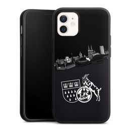 DeinDesign iPhone 12 mini Handy Premium Silikon H&uuml;lle Handyh&uuml;lle schwarz Case Skyline Official Licensed Product 1. Fc K&ouml;ln Silikon Premium Case