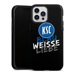 DeinDesign iPhone 13 Pro Max Handy Panzer Handyh&uuml;lle robuste Outdoor H&uuml;lle Schutzh&uuml;lle gl&auml;nzend Ksc Karlsruher Sc Official Licensed Product Tough Case