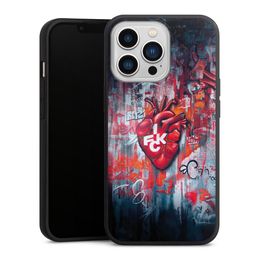 DeinDesign iPhone 13 Pro Handy Premium Silikon H&uuml;lle Handyh&uuml;lle schwarz Case 1. Fck 1. Fc Kaiserslautern Heart Silikon Premium Case