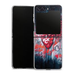 DeinDesign Galaxy Z Flip 5 Handy Hard Case Schutzh&uuml;lle transparent Smartphone Handy H&uuml;lle 1. Fc Kaiserslautern Heart 1. Fck Hard Case