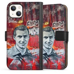 DeinDesign iPhone 13 Handy Klapph&uuml;lle Handyh&uuml;lle aus Kunst Leder schwarz Flip Case 1. Fc Kaiserslautern 1. Fck Fritz Walter Sideflip mit Lasche