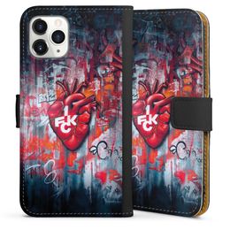 DeinDesign iPhone 11 Pro Handy Klapph&uuml;lle Handyh&uuml;lle aus Kunst Leder schwarz Flip Case 1. Fck 1. Fc Kaiserslautern Heart Sideflip mit Lasche