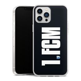 DeinDesign iPhone 13 Pro Max Handy Silikon H&uuml;lle Case transparent Handyh&uuml;lle 1. Fcm 1. Fc Magdeburg Official Licensed Product Silikon Case