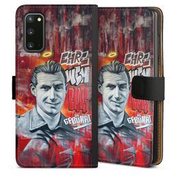 DeinDesign Galaxy S20 Handy Klapph&uuml;lle Handyh&uuml;lle aus Kunst Leder schwarz Flip Case 1. Fck 1. Fc Kaiserslautern Fritz Walter Sideflip mit Lasche