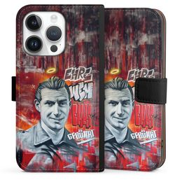 DeinDesign iPhone 14 Pro Handy Klapph&uuml;lle Handyh&uuml;lle aus Kunst Leder schwarz Flip Case 1. Fc Kaiserslautern 1. Fck Fritz Walter Sideflip mit langer Lasche