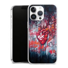 DeinDesign iPhone 14 Pro Max Handy Silikon H&uuml;lle Case transparent Handyh&uuml;lle 1. Fck 1. Fc Kaiserslautern Heart Silikon Case