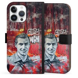 DeinDesign iPhone 14 Pro Max Handy Klapph&uuml;lle Handyh&uuml;lle aus Kunst Leder schwarz Flip Case 1. Fc Kaiserslautern 1. Fck Fritz Walter Sideflip mit Lasche