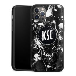 DeinDesign iPhone 12 Pro Handy Premium Silikon H&uuml;lle Handyh&uuml;lle schwarz Case Karlsruher Sc Ksc Official Licensed Product Silikon Premium Case