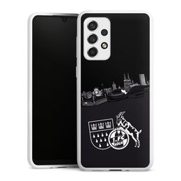 DeinDesign Galaxy A33 5G Handy Silikon H&uuml;lle Case wei&szlig; Handyh&uuml;lle Skyline Official Licensed Product 1. Fc K&ouml;ln Silikon Case