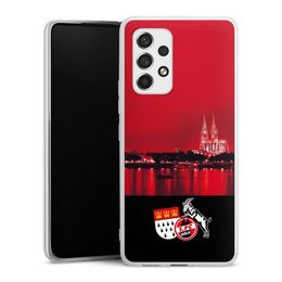 DeinDesign Galaxy A53 5G Handy Silikon H&uuml;lle Case transparent Handyh&uuml;lle Official Licensed Product 1. Fc K&ouml;ln Skyline Silikon Case