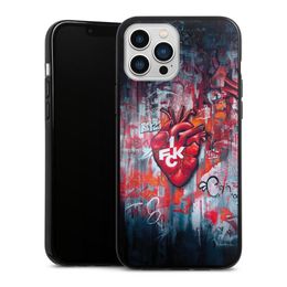 DeinDesign iPhone 13 Pro Max Handy Silikon H&uuml;lle Case schwarz Handyh&uuml;lle 1. Fck 1. Fc Kaiserslautern Heart