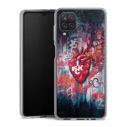 DeinDesign Galaxy A12 Handy Silikon H&uuml;lle Case transparent Handyh&uuml;lle 1. Fc Kaiserslautern Heart 1. Fck Silikon Case