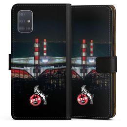 DeinDesign Galaxy A51 Handy Klapph&uuml;lle Handyh&uuml;lle aus Kunst Leder schwarz Flip Case Stadium 1. Fc K&ouml;ln Official Licensed Product Sideflip mit Lasche