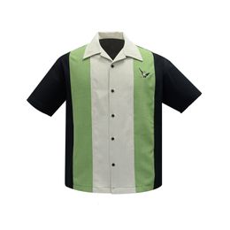 Steady Clothing Kurzarmhemd Black Apple Stone Retro Vintage Bowling Shirt, bunt, S