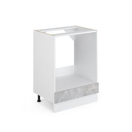 VICCO Herdumbauschrank Küchenunterschrank R-Line 60 cm Weiß Beton