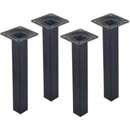 4er Möbelfuss Set Black matt eckig 25x25 h 400 mm schwarzmatt - Element System