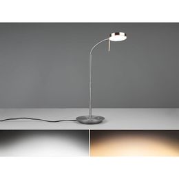 Trio Led Schreibtischleuchte monza dimmbar mit Flexarm, Höhe 57cm, Silber