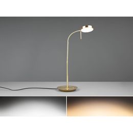 Trio Leuchten - led Schreibtischleuchte monza dimmbar mit Flexarm, Höhe 57cm, Messing