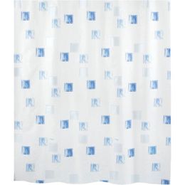 Milano -Kollektion, Textilduschvorhang 180 x 200, 100% Polyester, Blau - Spirella