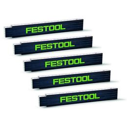 Meterstab ms 2m Maßstab Zollstock Gliedermaßstab Meter 201464 5 Stück - FESTOOL