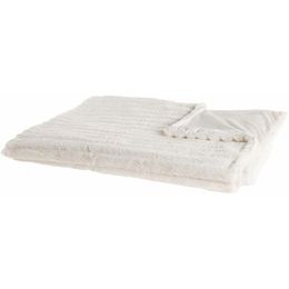Beliani - Kuscheldecke Weiß Polyester 180 x 220 cm Shaggy Felloptik Schlafzimmer Wohnzimmer - Weiß