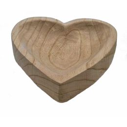 Spetebo - Holz Dekoschale Herz natur - 21 cm - Tisch Deko Obst Schale für Valentistag Hochzeit Jahrestag