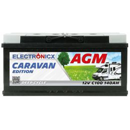 ELECTRONICX - Caravan Edition V2 Batterie agm 140 ah 12V Wohnmobil Boot Versorgung