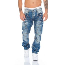 Cipo & Baxx Cipo & Baxx Regular-fit-Jeans Herren Jeans Hose mit ausgefallener Nahtstruktur Jeanshose mit aufwendiger Nahtverzierung und stylischer Waschung