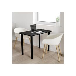 AKKE Esstisch, Esszimmertisch mit schwarzen Beinen Küchentisch Bürotisch 2mm PVC