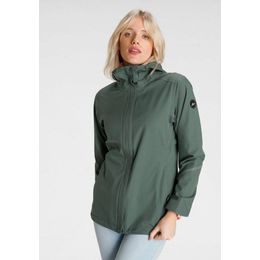 Polarino Regenjacke packable mit Reflektorstreifen, grün