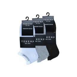 TEXEMP Sneakersocken 15 Paar Snekaer Socken Herren & Damen Baumwolle Sport Freizeit Kurz (Packung