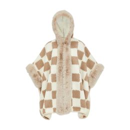 Fraully Cape Damen Gr&ouml;&szlig;e M beige / wei&szlig;