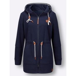 WITT Damen Fleecejacke mit Tunnelzug in der Taille, marine, Gr&ouml;&szlig;e 42