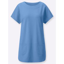 WITT Damen Longshirt in Sweat-Qualit&auml;t, himmelblau, Gr&ouml;&szlig;e 38