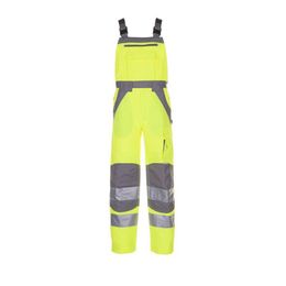 Planam Arbeitslatzhose Latzhose Plaline Warnschutz gelb/zink Größe 62 (1-tlg)