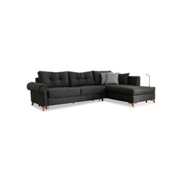 JVmoebel Ecksofa Schwarzes Ecksofa L-Form Couch Wohnzimmer Polster Eckcouch Neu