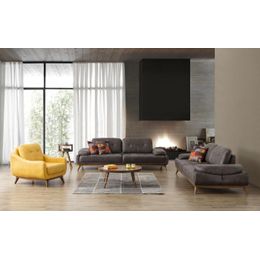 JVmoebel Wohnzimmer-Set Grau-Gelbe Sofagarnitur 3+3+1 Sitzer Luxus Polstermöbel Wohnzimmer Set