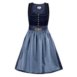 Trachten24.de Dirndl Midi Dirndl Doro blau (2-tlg) Rockteil 65cm