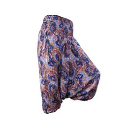 PANASIAM Stoffhose Aladinhose AeOrnament Haremshose aus 100% natürlicher Viskose auch als Overall tragbar Damen Pumphose bequeme Freizeithose