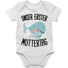 Shirtracer Shirtbody Unser erster Muttertag Wale (1-tlg) Muttertagsgeschenk