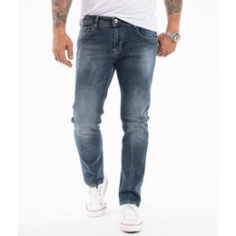 Indumentum Slim-fit-Jeans Herren Jeans Stonewashed Blau IS-307